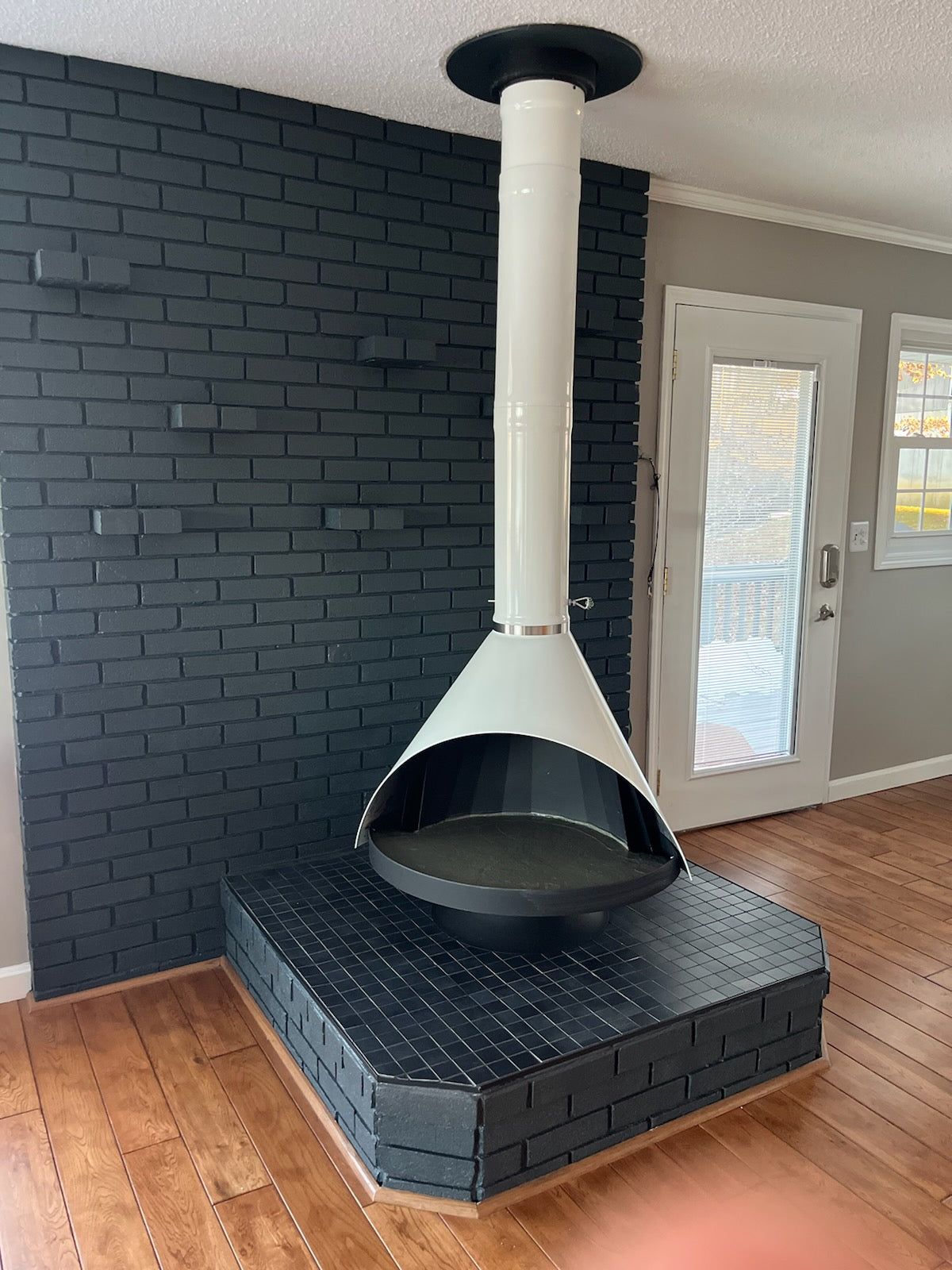 WHITE and BLACK Malm Zircon Wood 34" Mid Century Modern Fireplace MCM ...