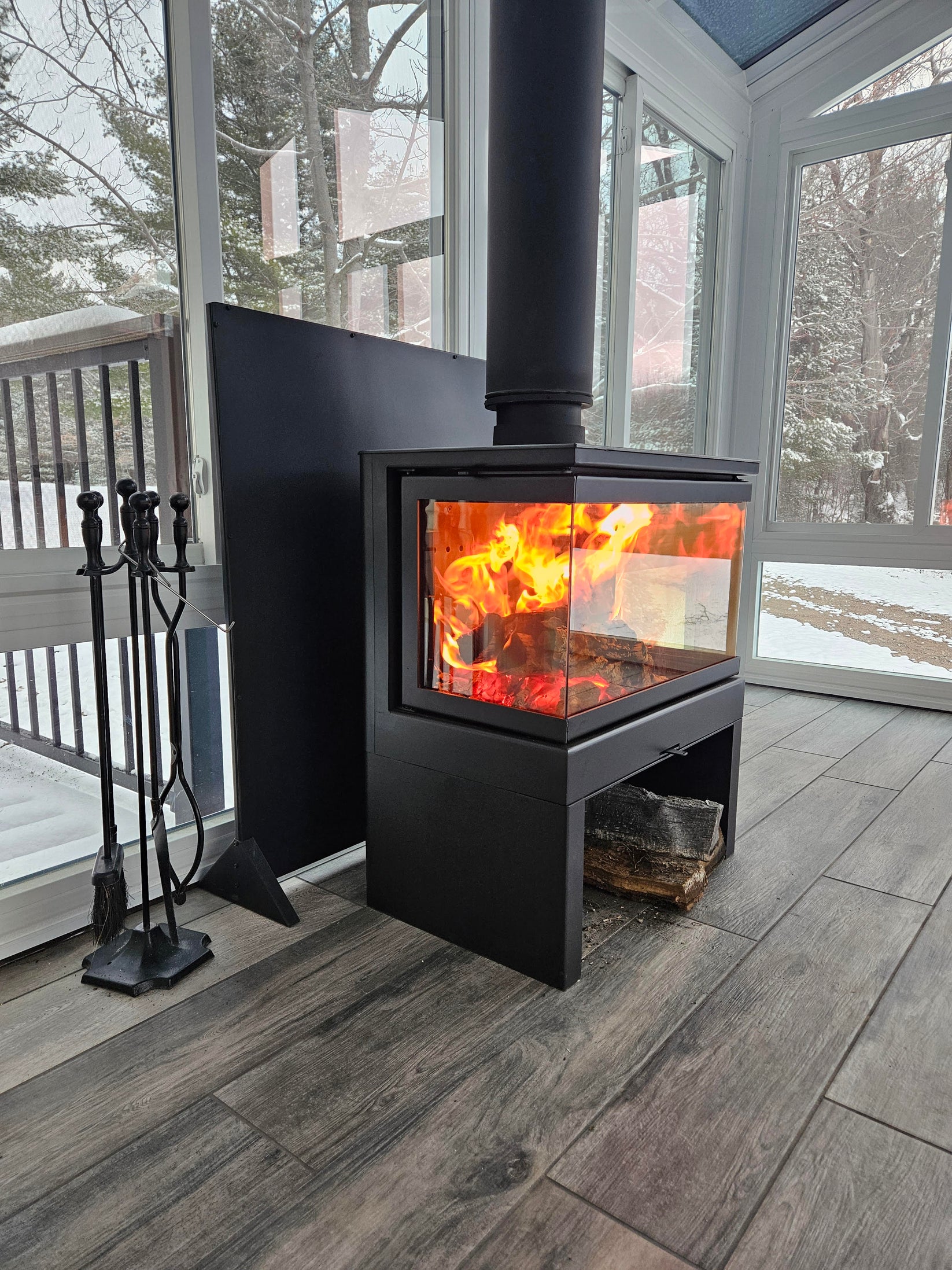 3 Sided Glass Open View Wide Angle Glass Fireplace by KFD – Smokey ...