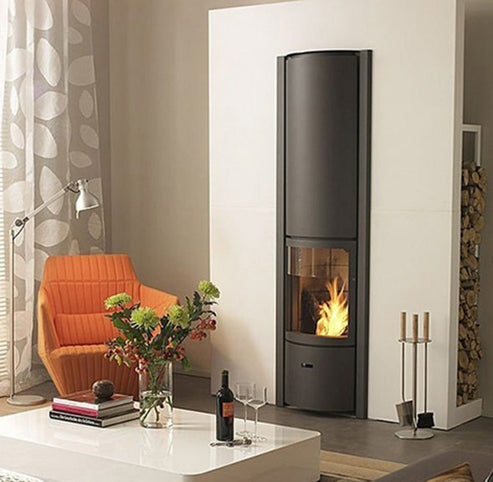 Stûv 30 Compact H - 360° rotating 6KW wood burning Stove - StûvGrey ...
