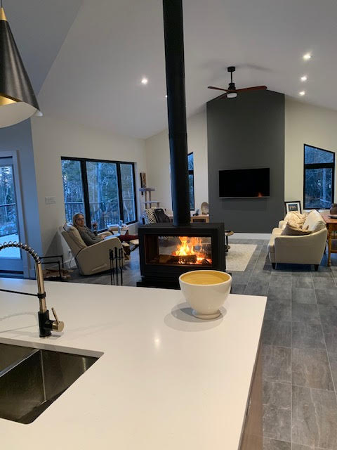 Invicta Aaron 2-Sided Glass 36" Cast Iron Wood Burning Stove – Smokey ...